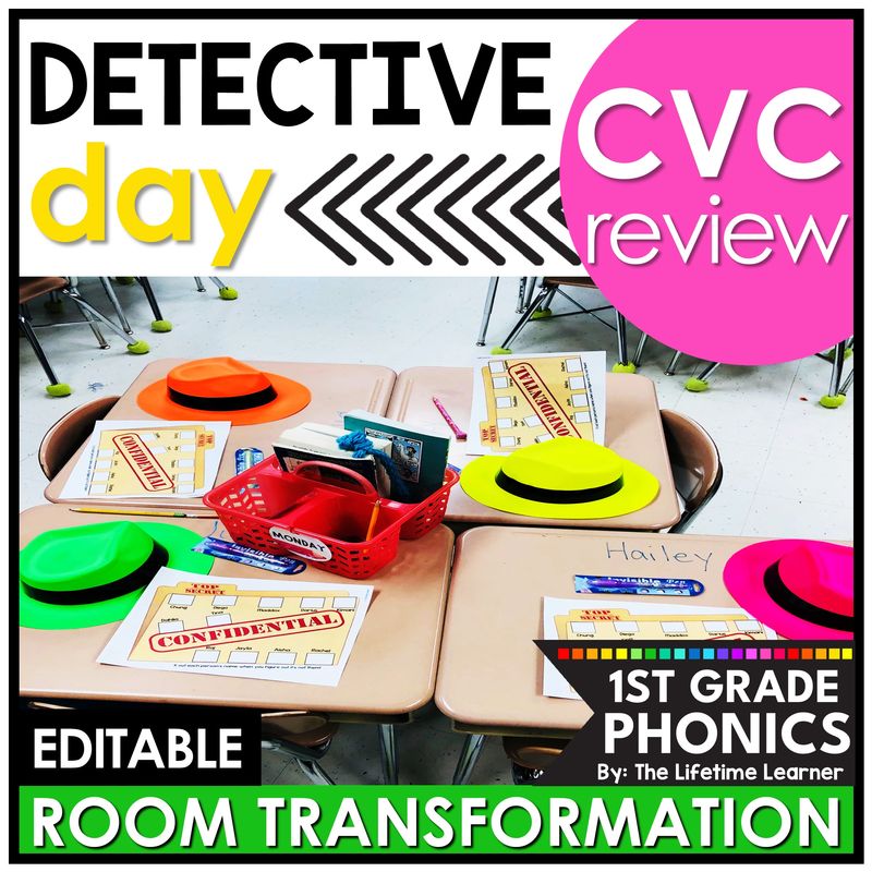 1st Grade Detective Classroom Transformation CVC Review - The Lifetime ...