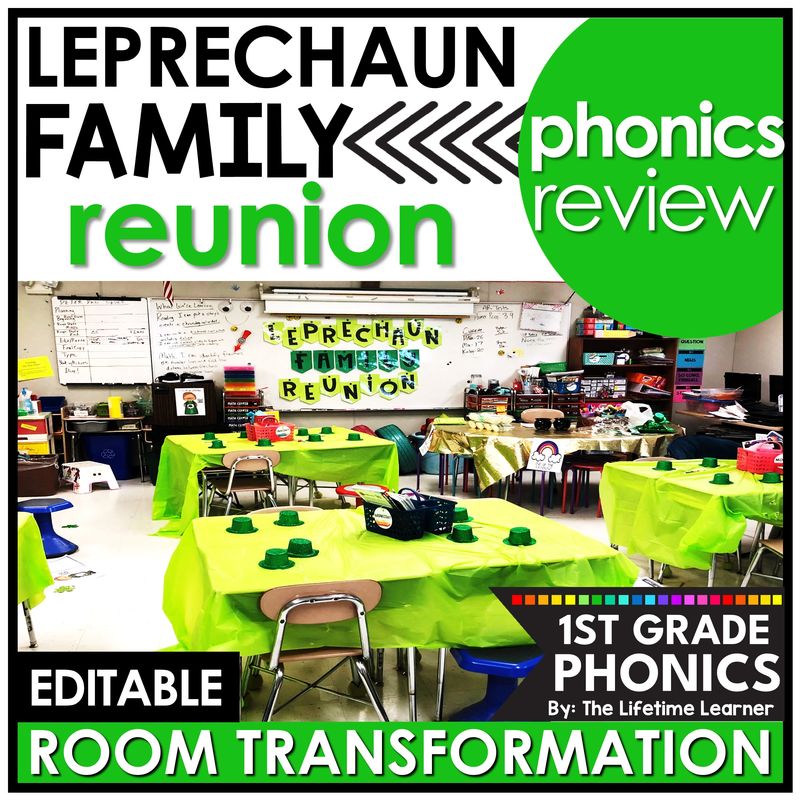 1st Grade St. Patrick's Day Classroom Transformation Phonics Review ...