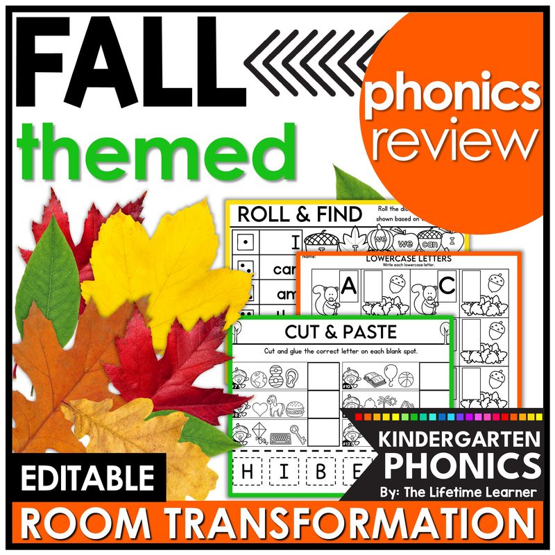 Kindergarten Phonics Review Fall Room Transformation - The Lifetime Learner
