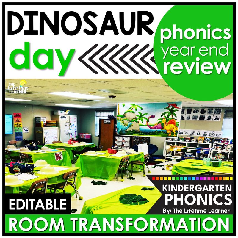 Kindergarten End of Year Phonics Review Dinosaur Room Transformation ...