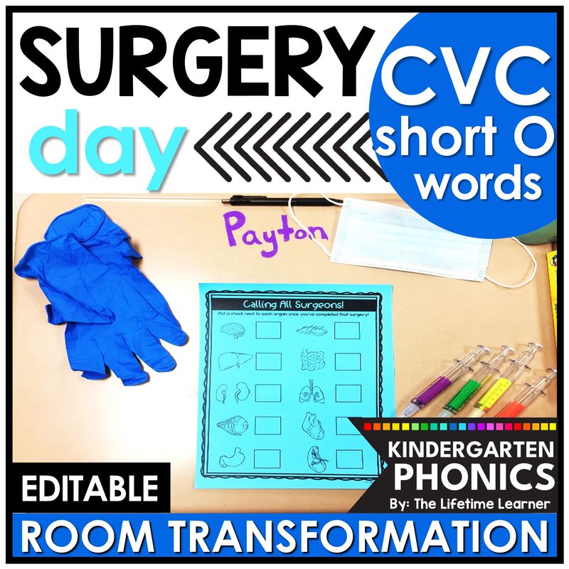 Kindergarten CVC Short O Doctor Room Transformation - The Lifetime Learner