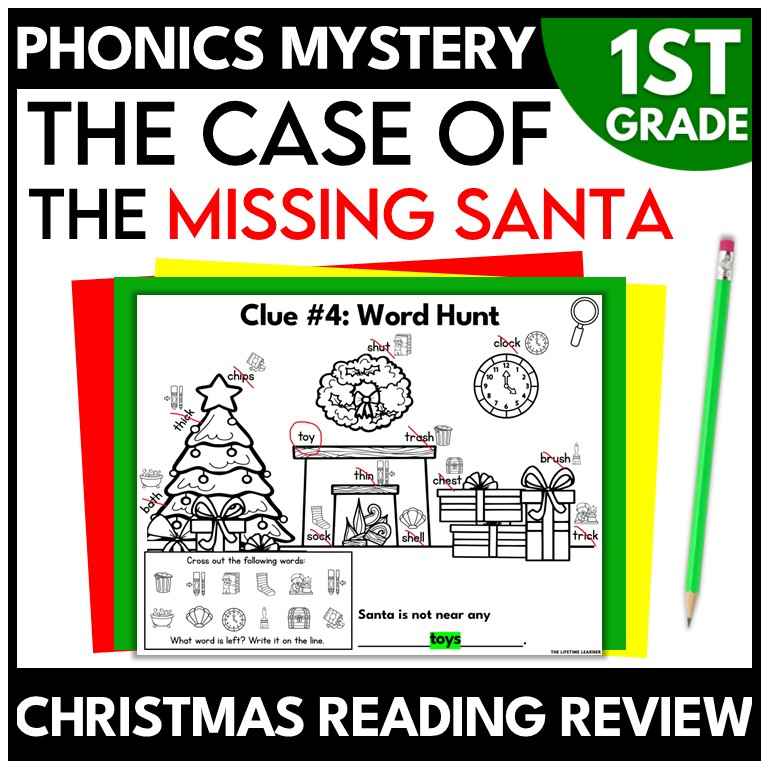 1st Grade Christmas Reading Mystery Phonics Review - The Lifetime Learner