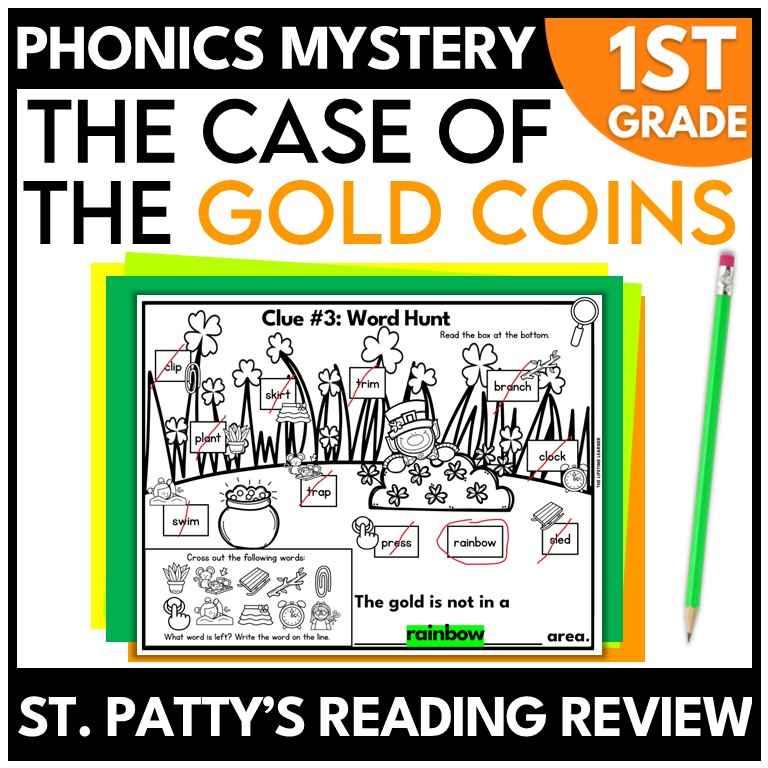 St. Patrick’s Day Phonics Mystery 1st Grade | Review Game