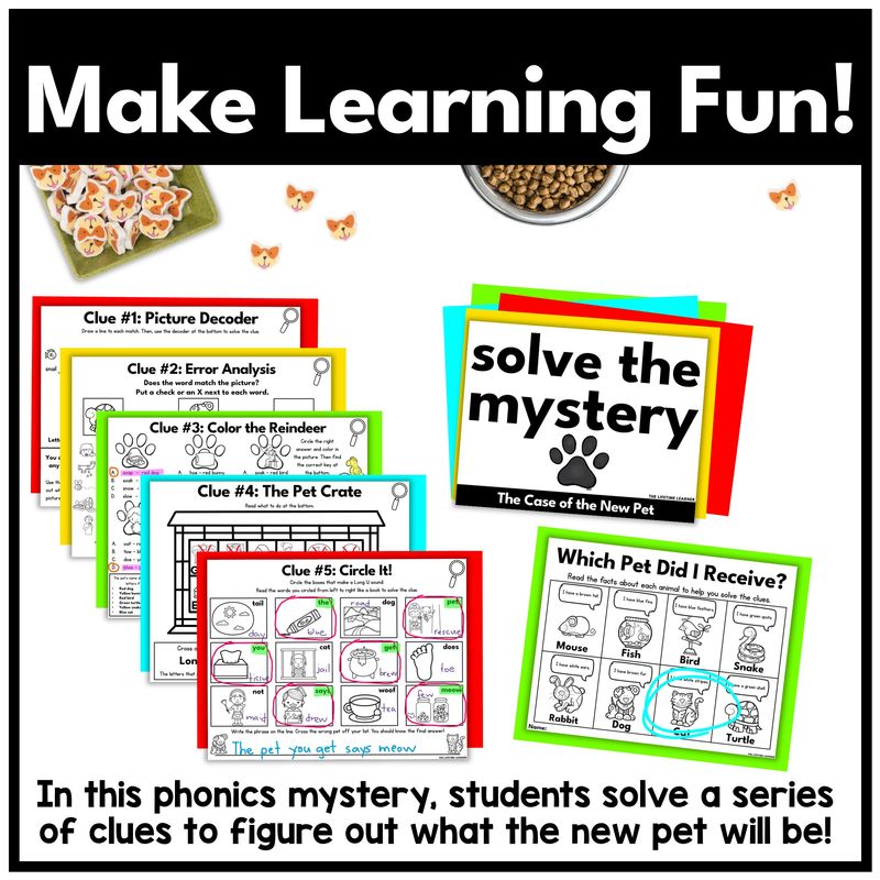 Pet Phonics Mystery 1st Grade | Vowel Teams Activity