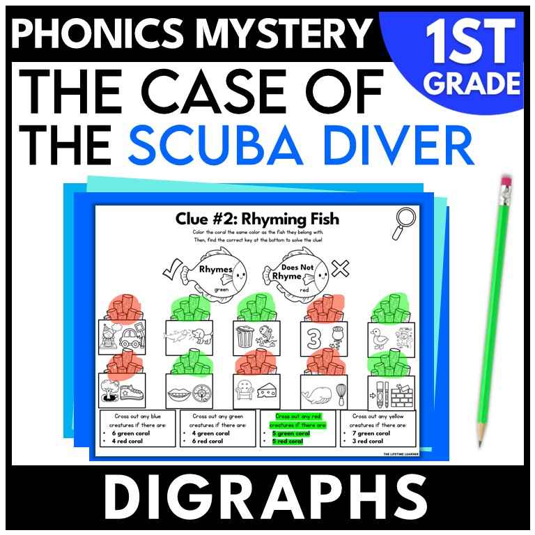 Ocean Phonics Mystery 1st Grade | Digraph Activity