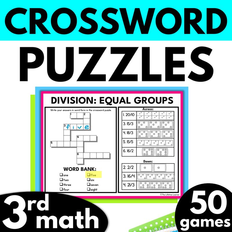3rd Grade Math Crossword Puzzles | Printable Worksheets & Games
