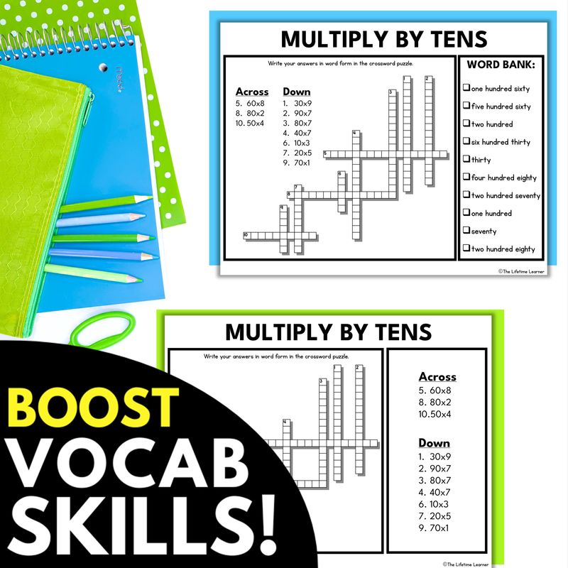 3rd Grade Math Crossword Puzzles | Printable Worksheets & Games