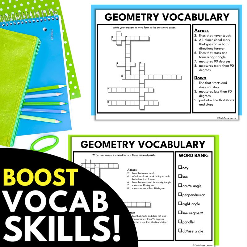 4th Grade Math Crossword Puzzles | Hands On Math Activities