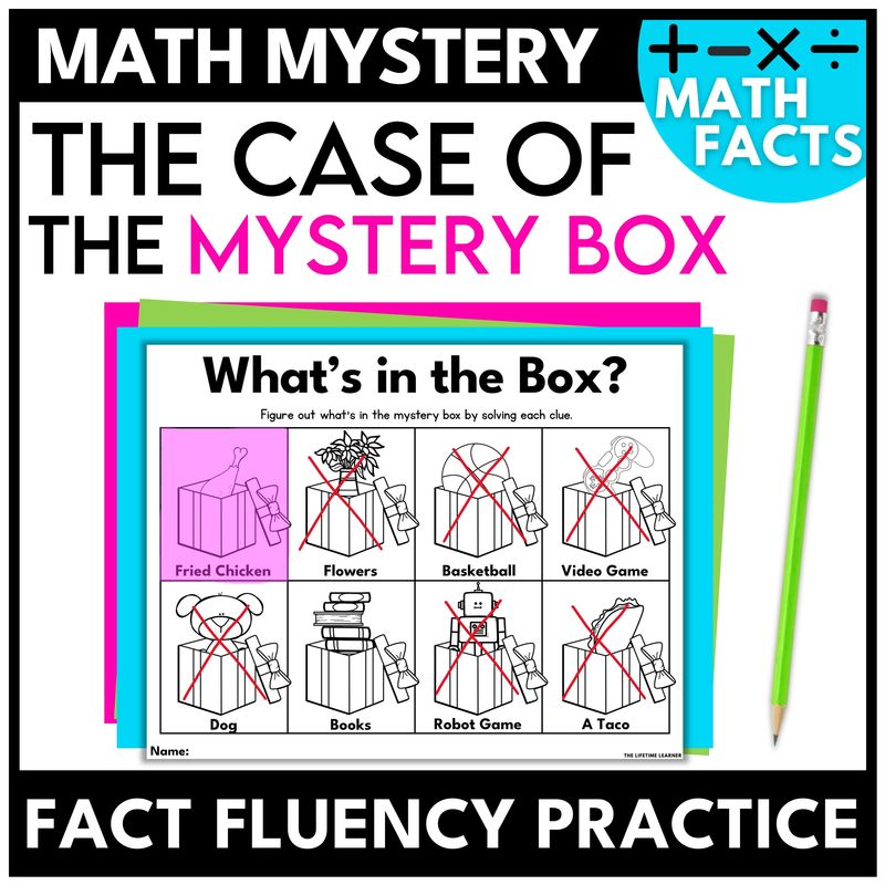 Box Math Fact Mystery | Addition, Subtraction, Multiplication, Division