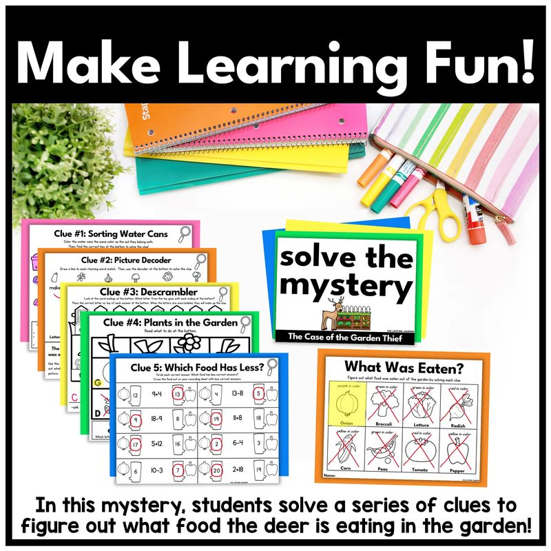 Spring Math Fact Mystery | Addition, Subtraction, Multiplication, Division