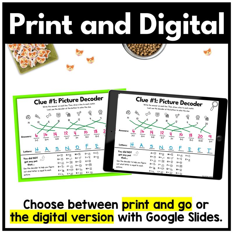 Pets Math Fact Mystery | Addition, Subtraction, Multiplication, Division