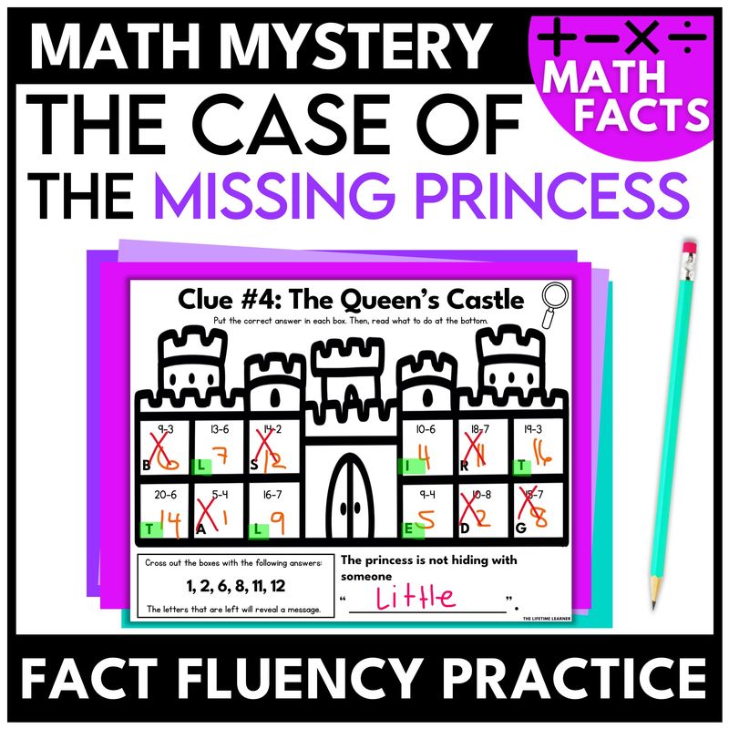 Fairy Tale Math Fact Mystery | Addition, Subtraction, Multiplication ...