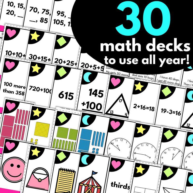 2nd Grade Math Playing Card Games