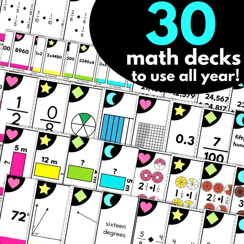 4th Grade Math Playing Card Games