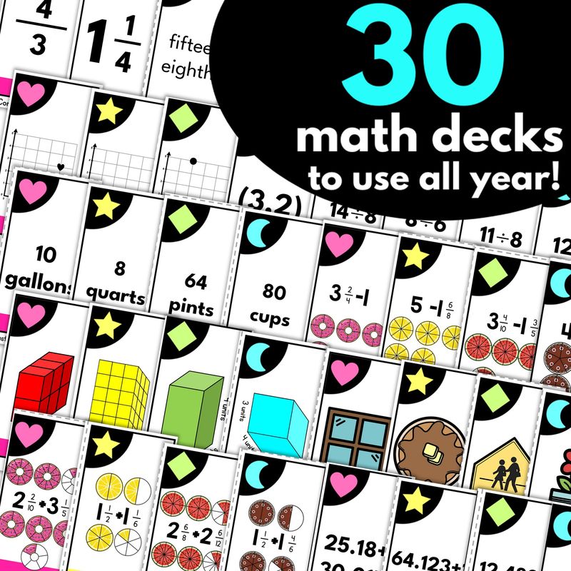 5th Grade Math Playing Cards
