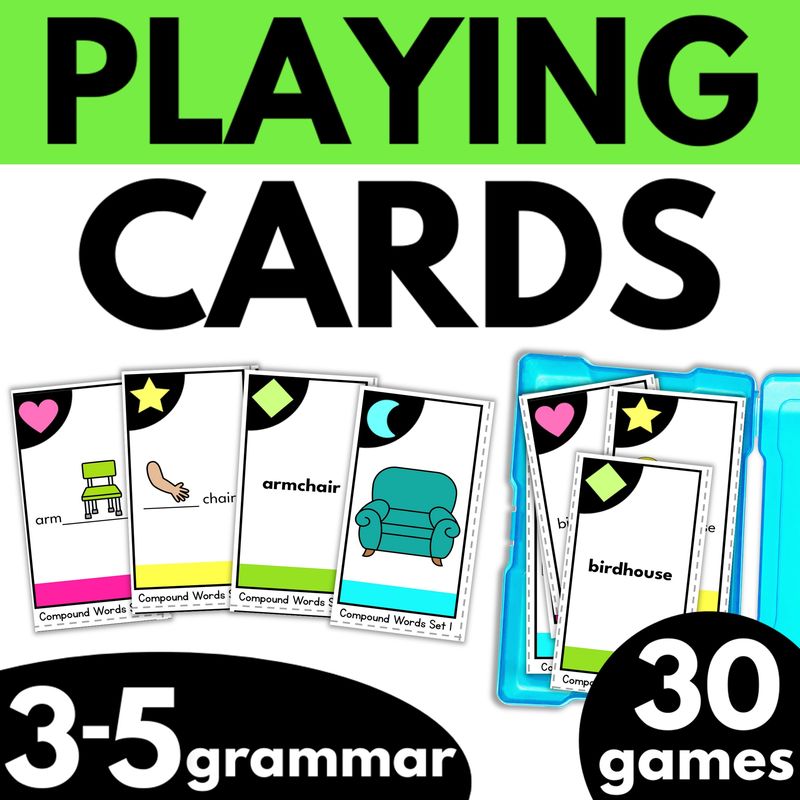 Grades 3–5 Grammar Playing Cards | Printable ELA Center Games