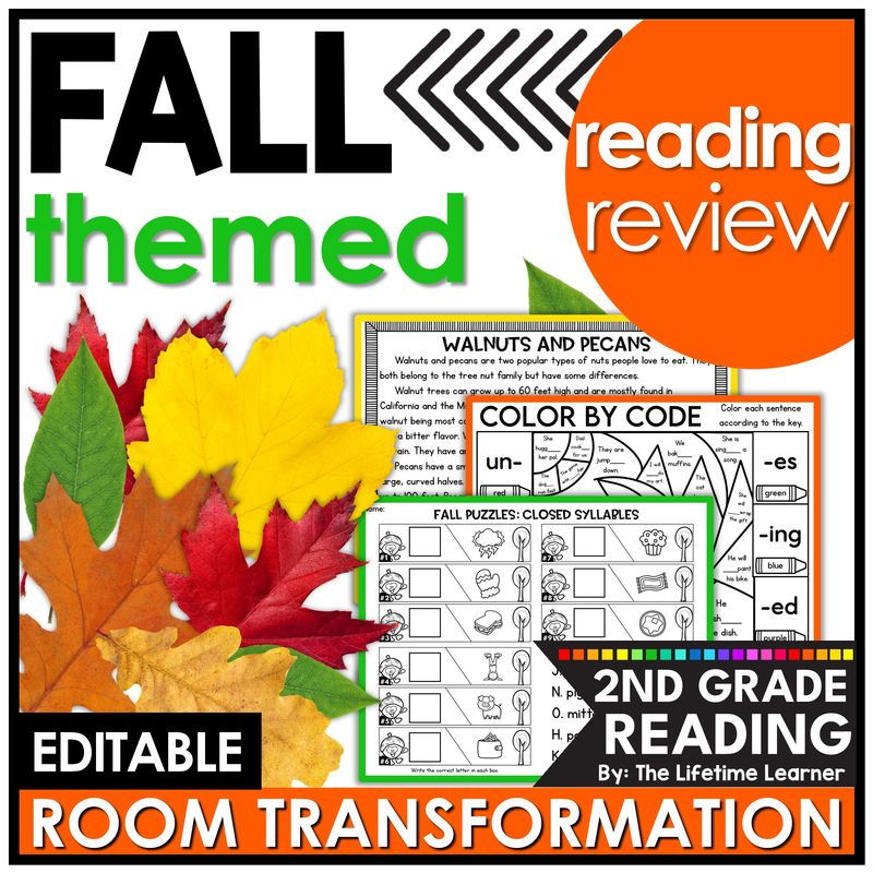 Reading Review 2nd Grade Fall Room Transformation - The Lifetime Learner