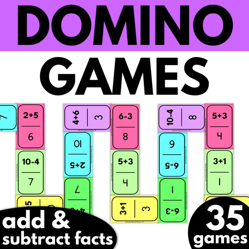 Addition and Subtraction Dominoes | Math Fact Fluency