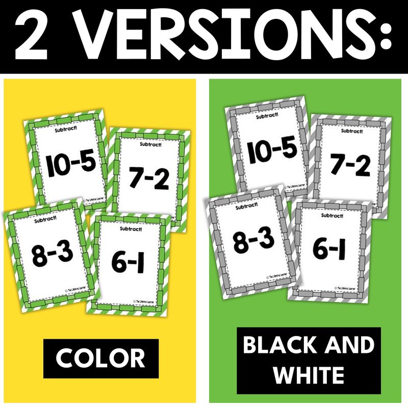 Subtraction Fact Fluency Math Spoons Game - The Lifetime Learner