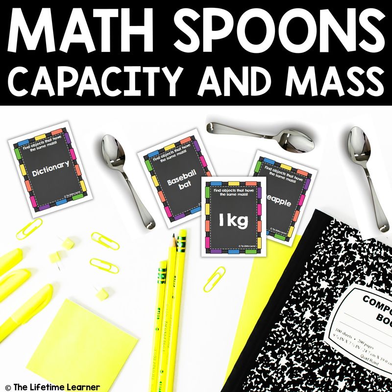 Capacity and Mass Math Spoons Card Game | Fun Review Activity