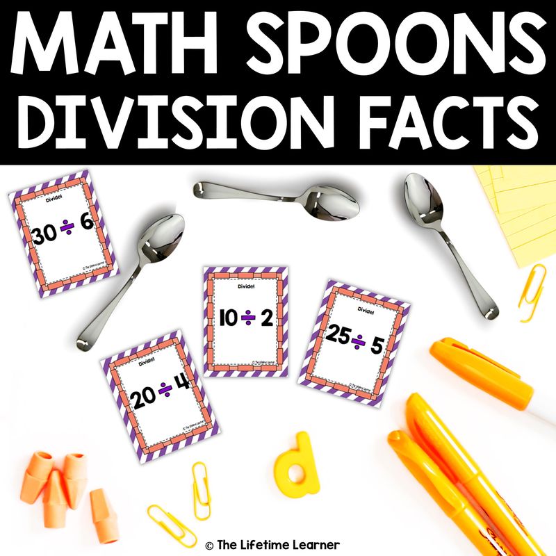 Division Facts Math Spoons Card Game | Fun Review Activity