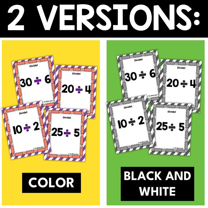 Division Facts Math Spoons Card Game | Fun Review Activity