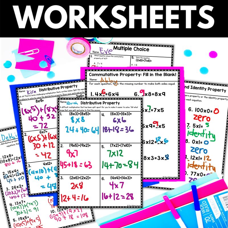3rd Grade Multiplication Properties Worksheets & Activities - The ...