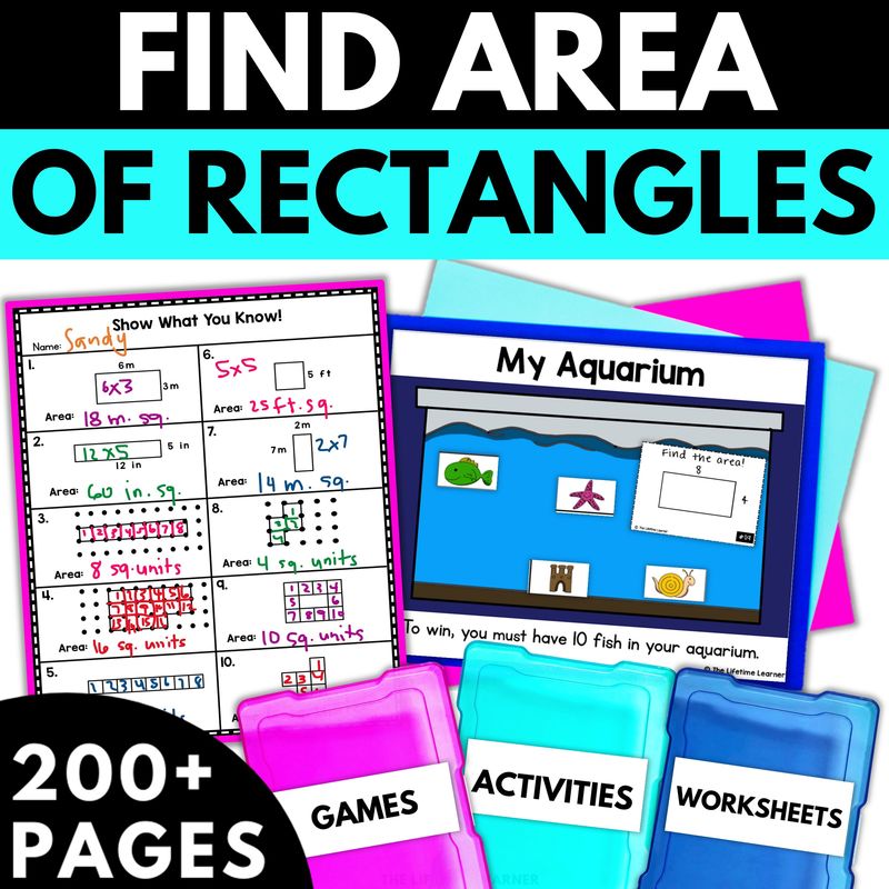 3rd Grade Area of Rectangles Worksheets & Activities - The Lifetime Learner