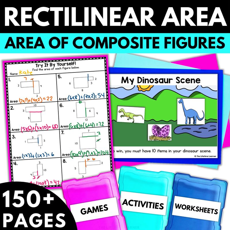 3rd Grade Rectilinear Area Worksheets & Activities - The Lifetime Learner