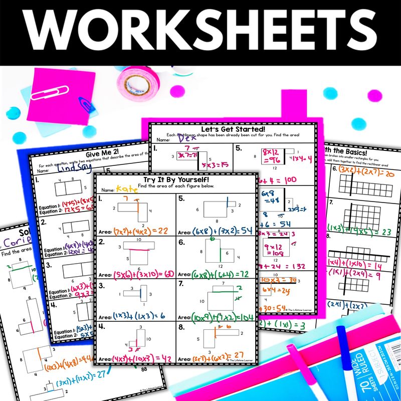 3rd Grade Rectilinear Area Worksheets & Activities - The Lifetime Learner