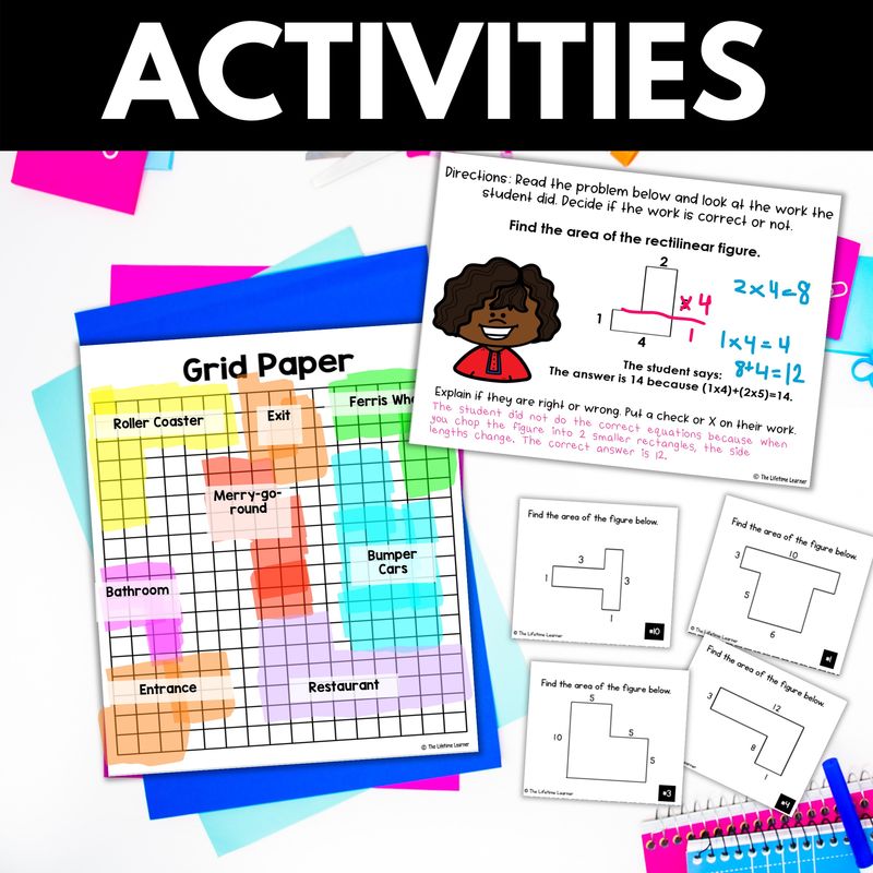 3rd Grade Rectilinear Area Worksheets & Activities - The Lifetime Learner