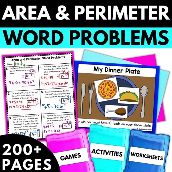 3rd Grade Area and Perimeter Word Problems Worksheets & Activities ...