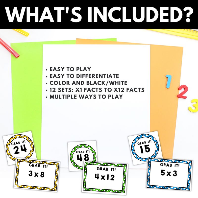 Grab It Multiplication Facts Game