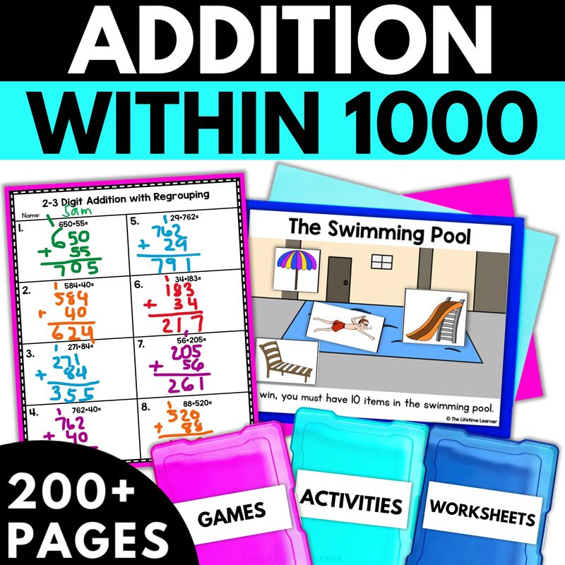 3rd Grade 3 Digit Addition with Regrouping Worksheets & Activities ...
