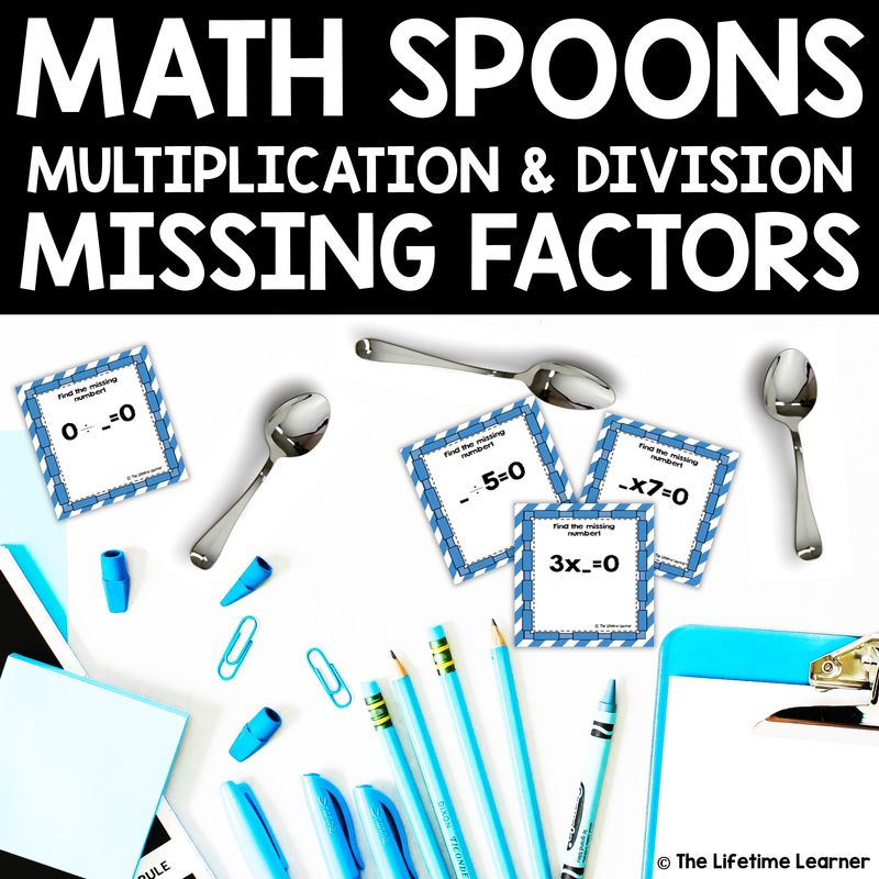 Multiplication & Division Missing Factors Math Spoons Game - The ...