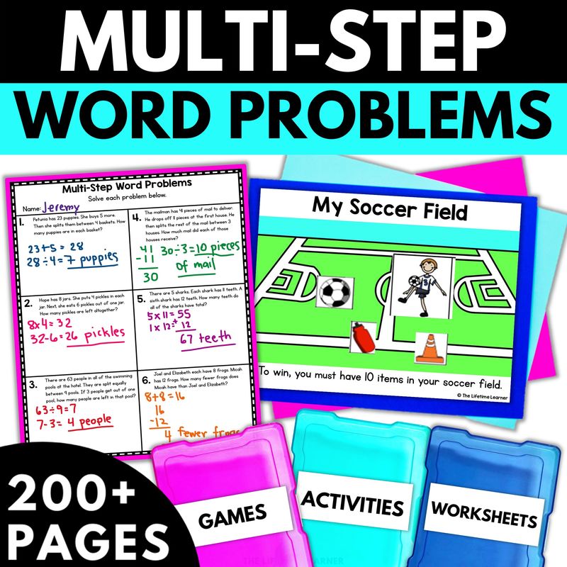 3rd Grade Multi Step Word Problems Worksheets & Activities - The ...