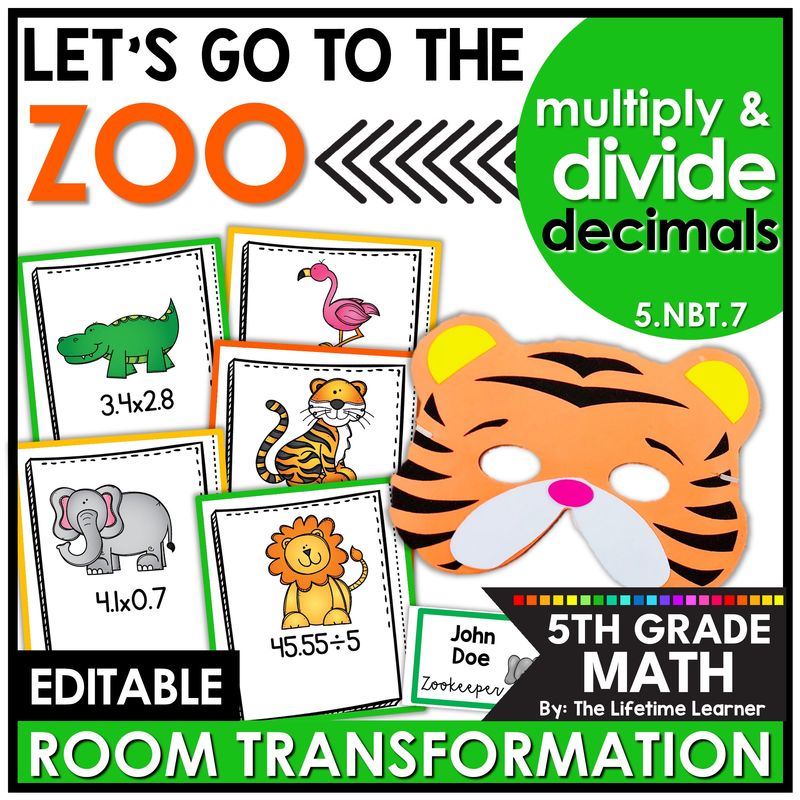 5th Grade Zoo Day Classroom Transformation Multiply & Divide Decimals ...