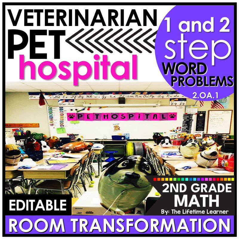 2nd Grade Math Word Problems Vet Room Transformation - The Lifetime Learner