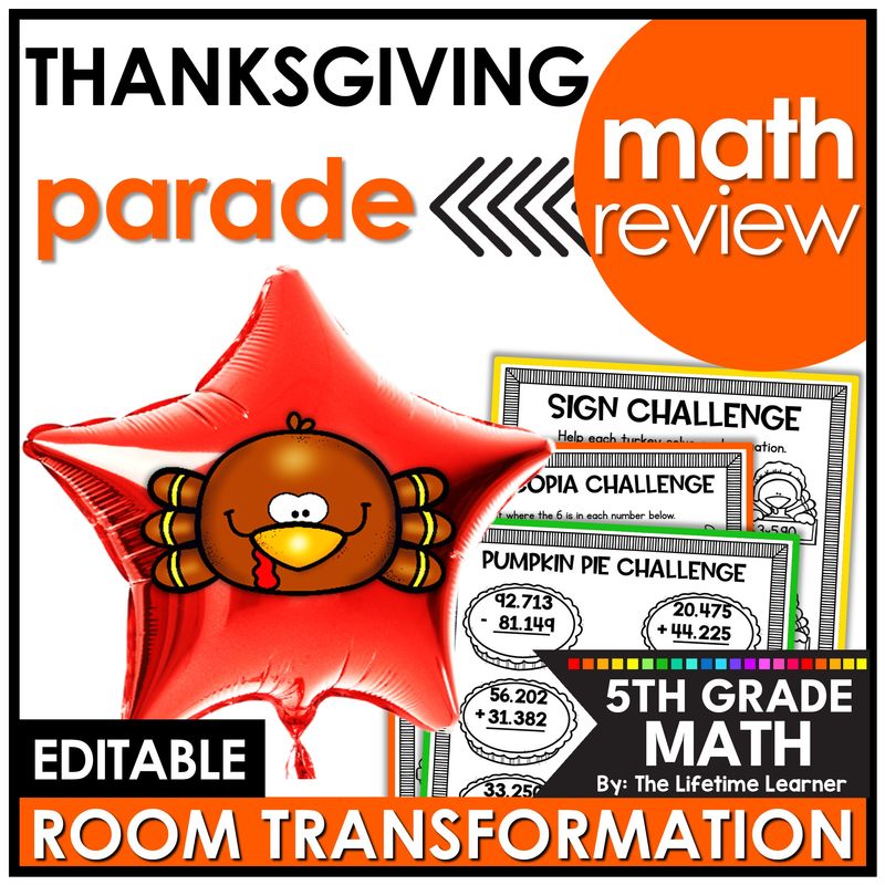 5th Grade Thanksgiving Classroom Transformation Parade - The Lifetime ...