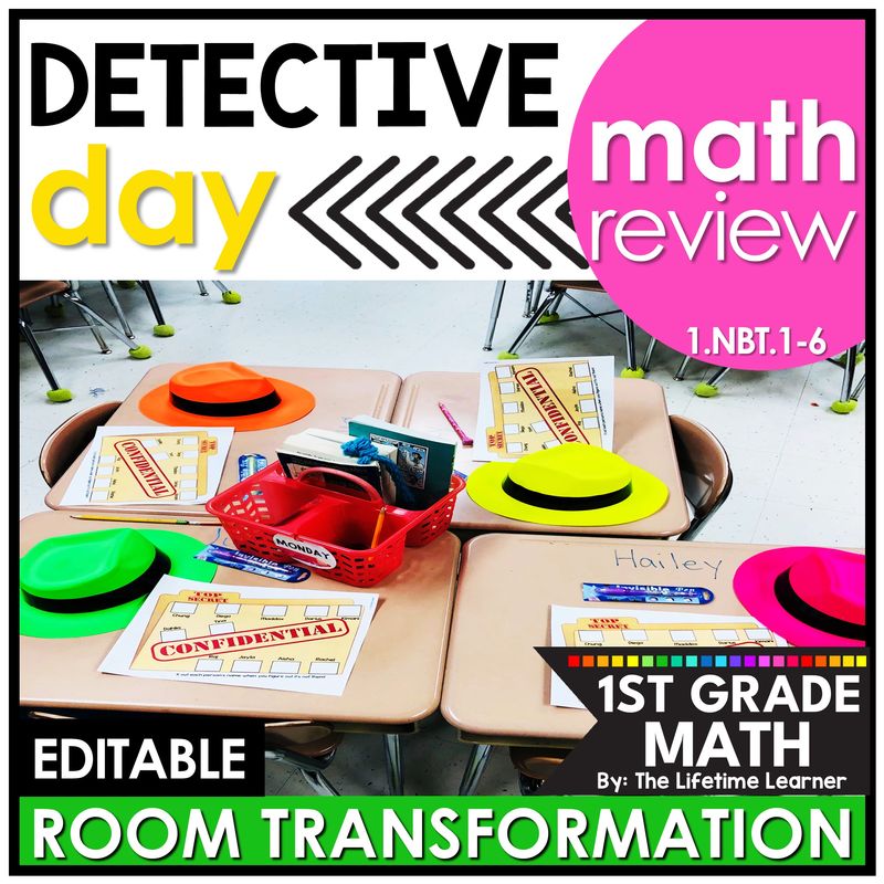 1st Grade Math Review Detective Room Transformation - The Lifetime Learner