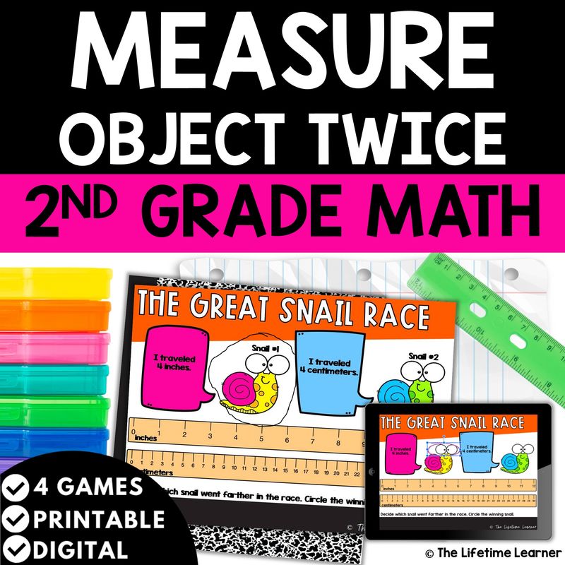 Measure Inches and Centimeters 2nd Grade Math Task Cards - The Lifetime ...