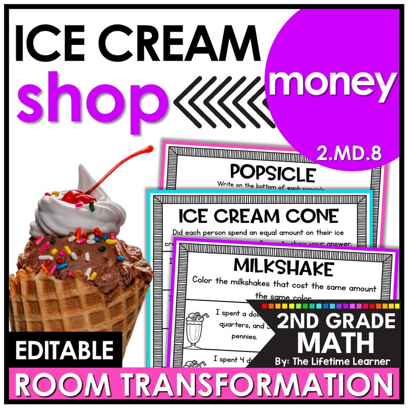 2nd Grade Money Word Problems Ice Cream Room Transformation - The ...