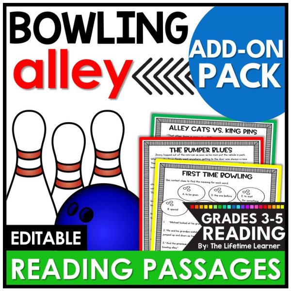 Bowling Reading Comprehension Passages Add On Pack - The Lifetime Learner