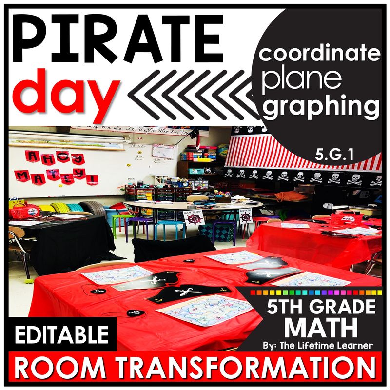 5th Grade Pirate Classroom Transformation Coordinate Graphing - The ...