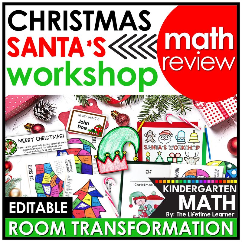 Kindergarten Christmas Classroom Transformation Math Review - The ...