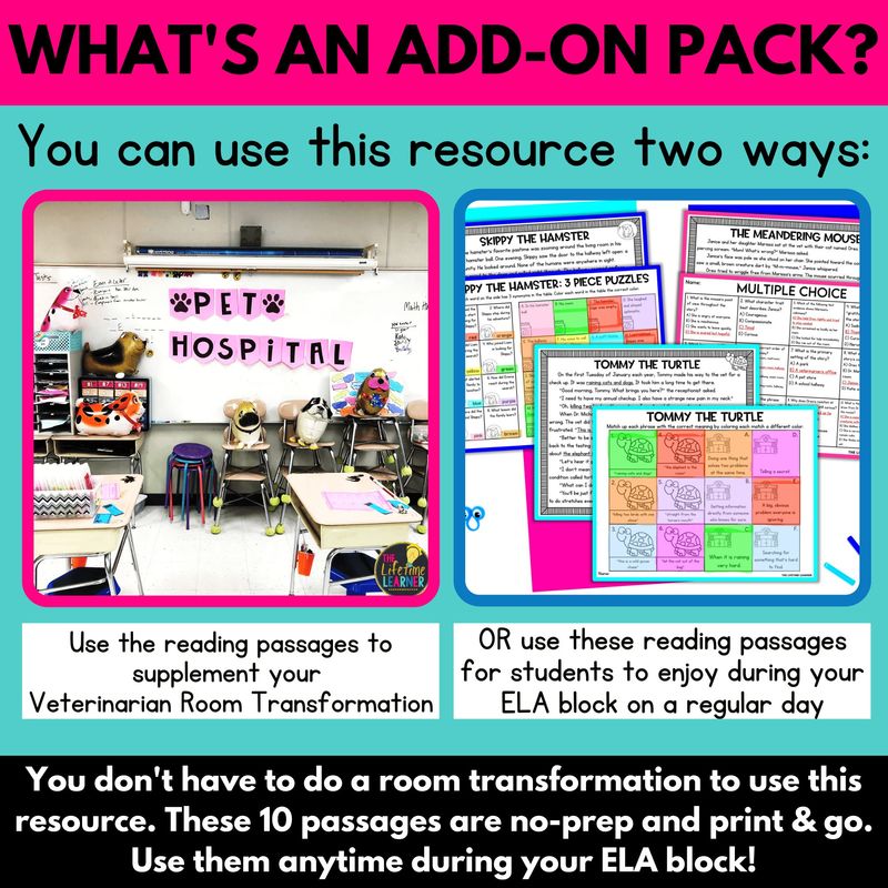 Veterinarian Reading Comprehension Passages Add On Pack - The Lifetime ...