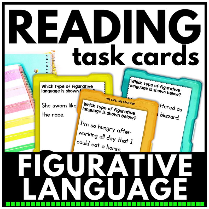 Figurative Language Task Cards 3rd 4th 5th Grade | Reading Practice