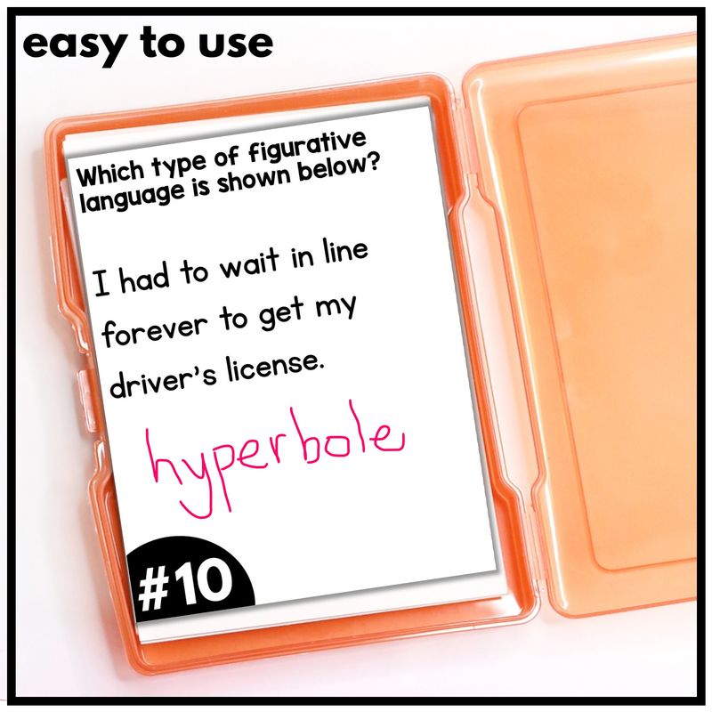 Figurative Language Task Cards 3rd 4th 5th Grade | Reading Practice