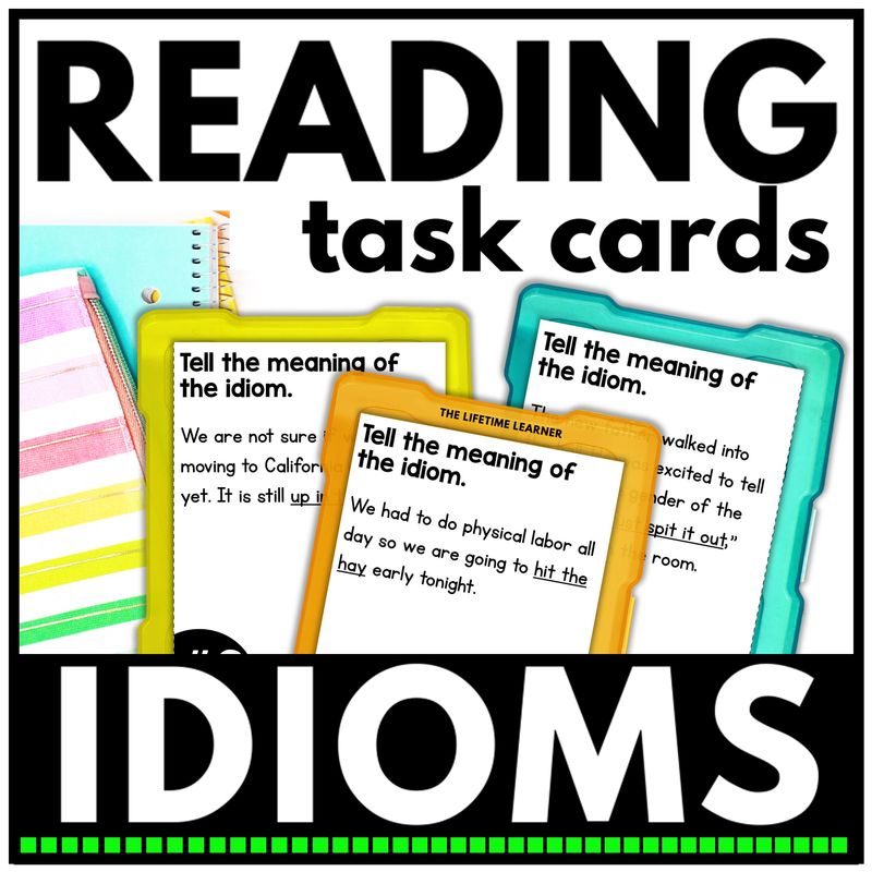 Idioms Task Cards 3rd 4th 5th Grade | Reading Practice