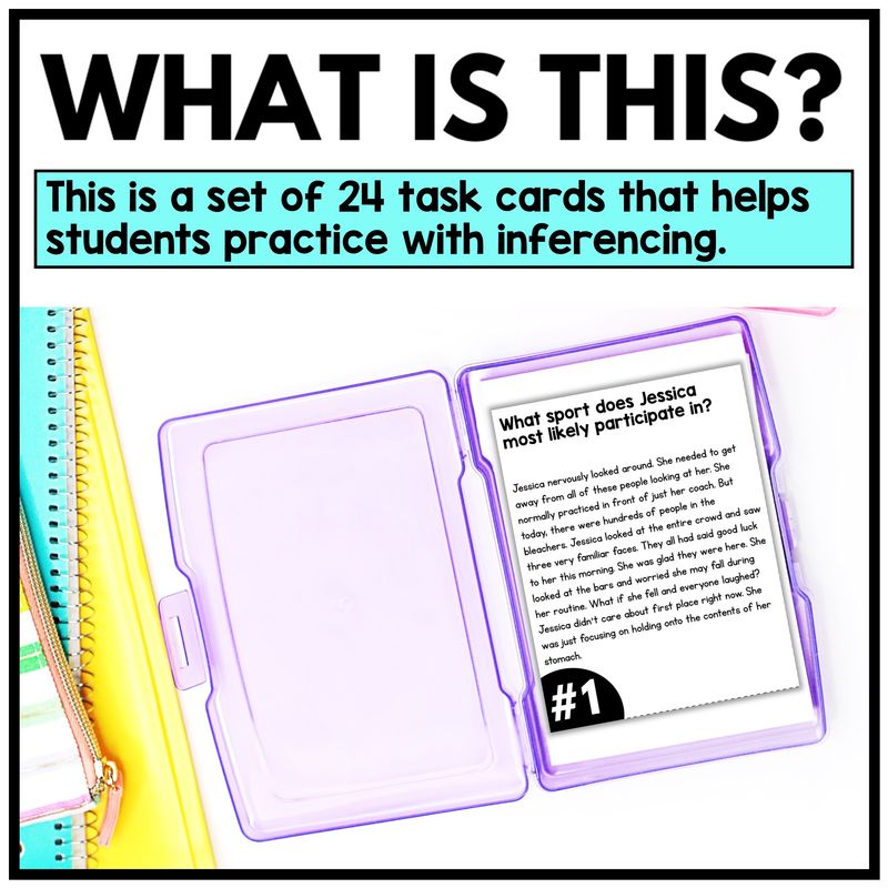 Making Inferences Task Cards 3rd 4th 5th Grade | Reading Practice